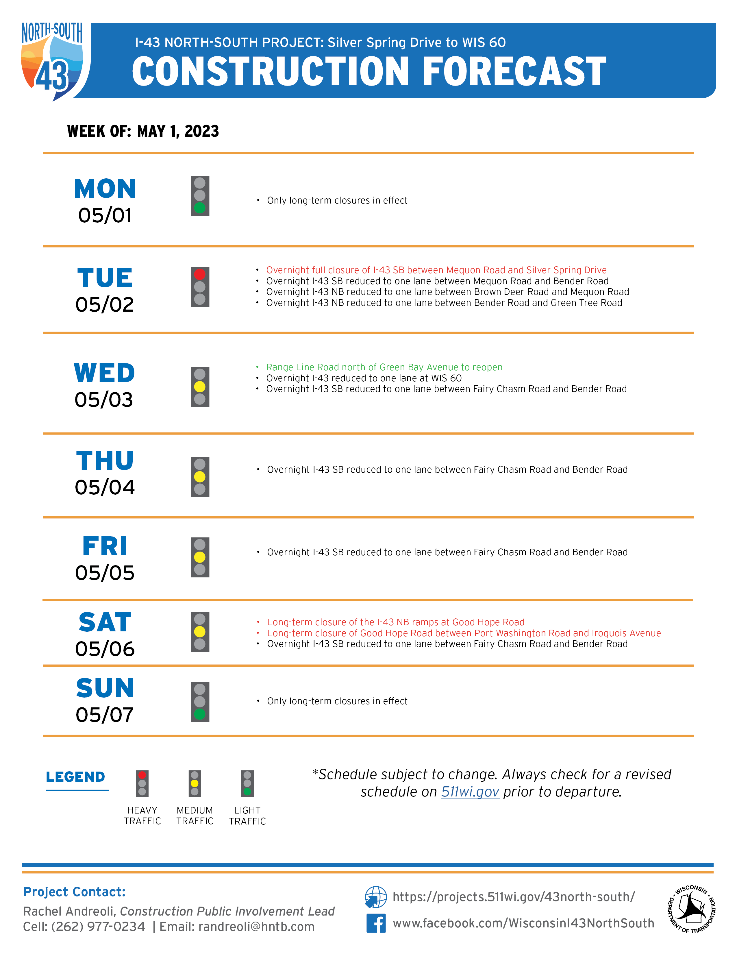 I-43 NORTH-SOUTH (Glendale to Grafton) – Milwaukee and Ozaukee Counties